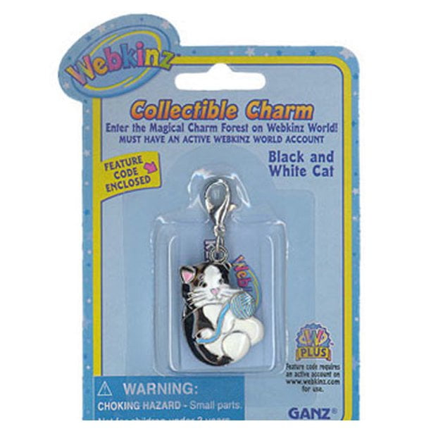 Webkinz Collectible Charm - BLACK AND WHITE CAT - Walmart.com