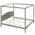 Wood Canopy Bed with Headboard and Support Legs, King Size Canopy ...