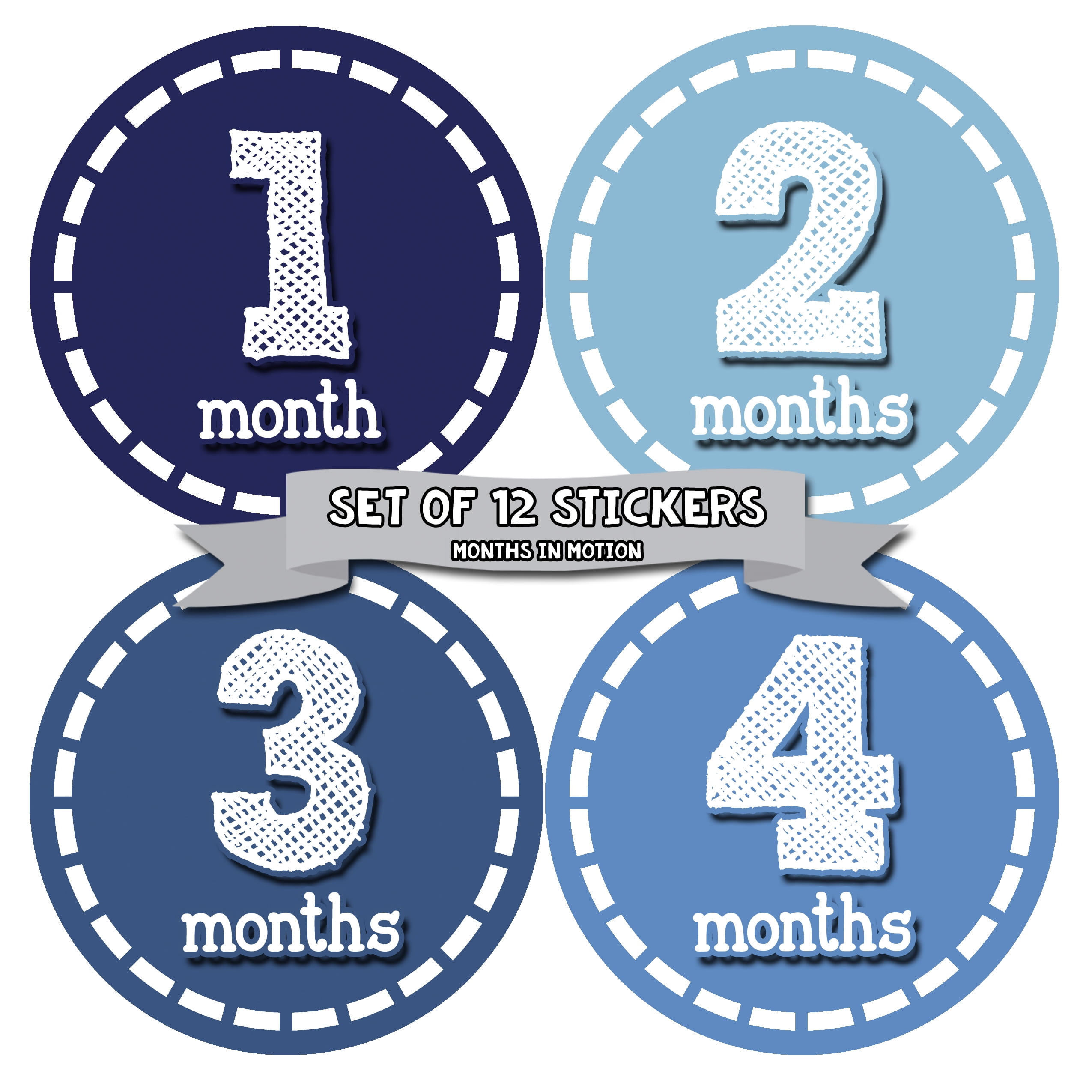 Months In Motion Baby Monthly Stickers Baby Milestone Stickers Newborn ...