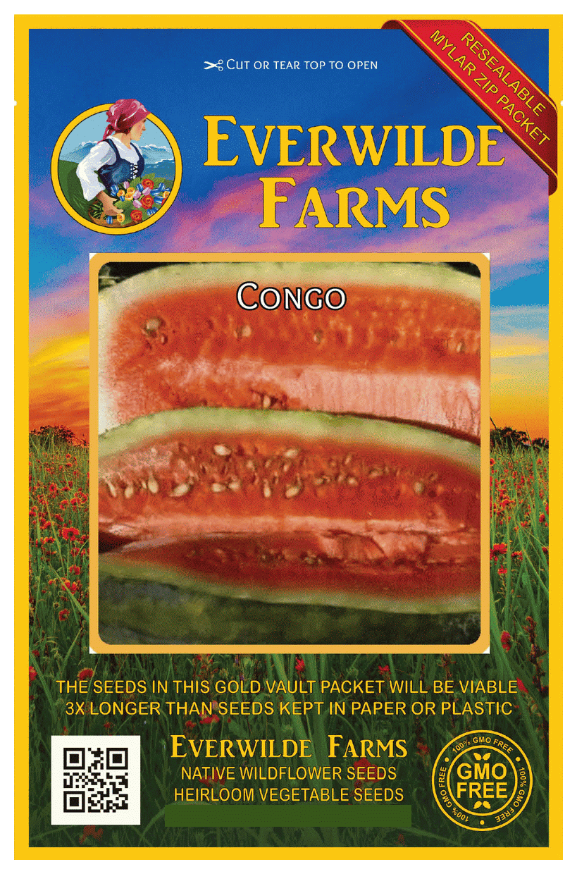Everwilde Farms - 40 Congo Watermelon Seeds - Gold Vault Jumbo Bulk ...