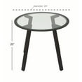 Decmode - Contemporary 20 x 24 inch round metal and mirror table ...