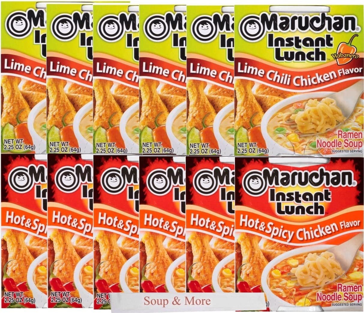Maruchan Ramen Instant Cup Noodles 12 Count - 6 Lime Chili Chicken ...