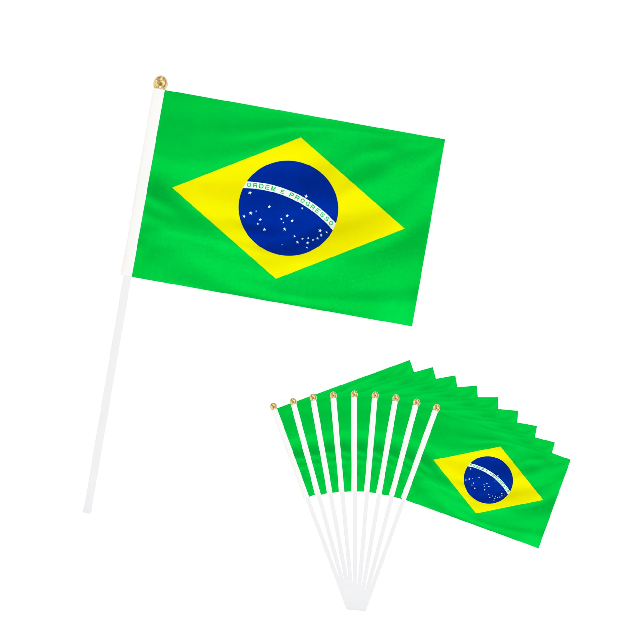 Rotenl Mini banderas pequeñas de Brasil, paquete de 25 banderas ...