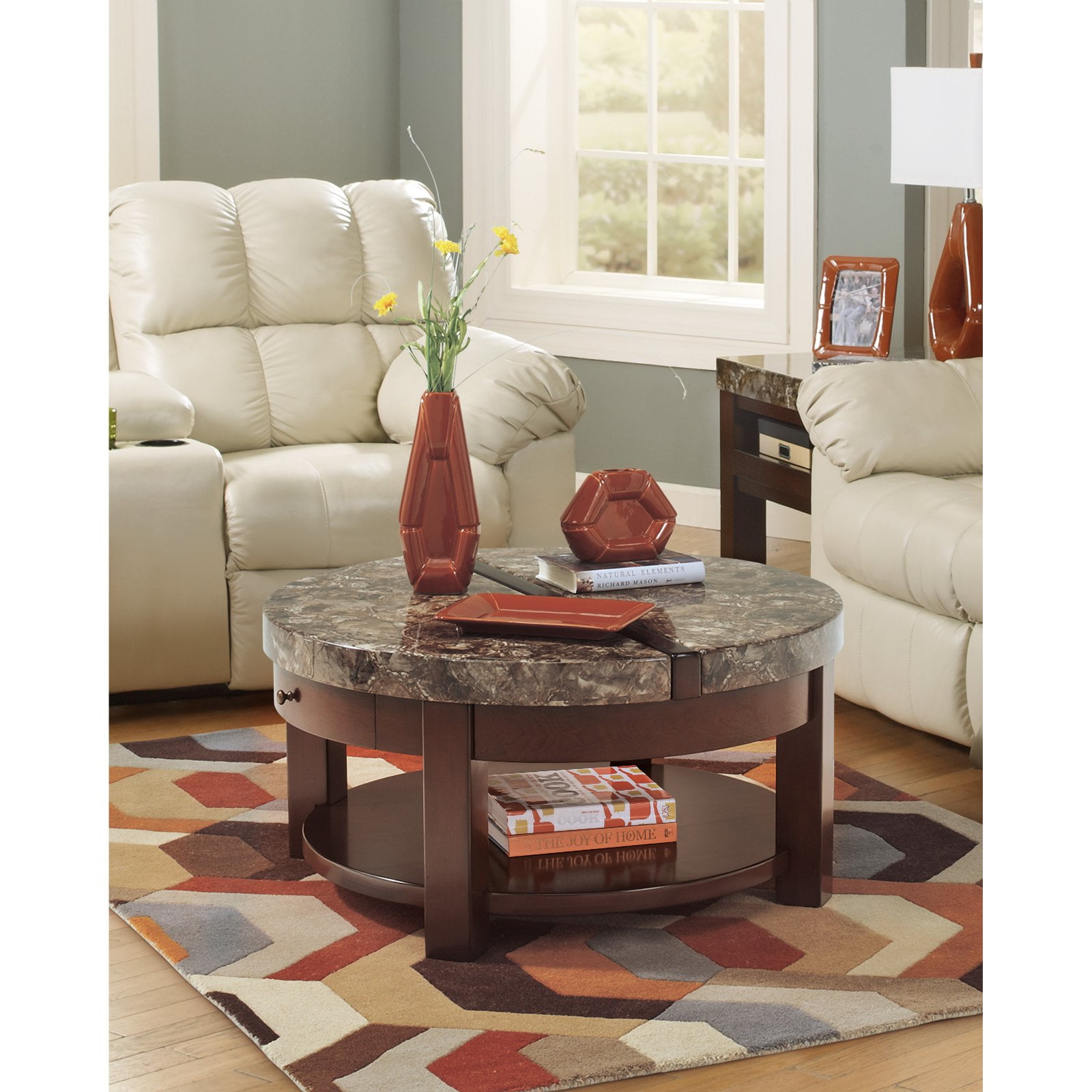 Signature Design by Ashley Kraleene Round Lift Top Cocktail Table ...