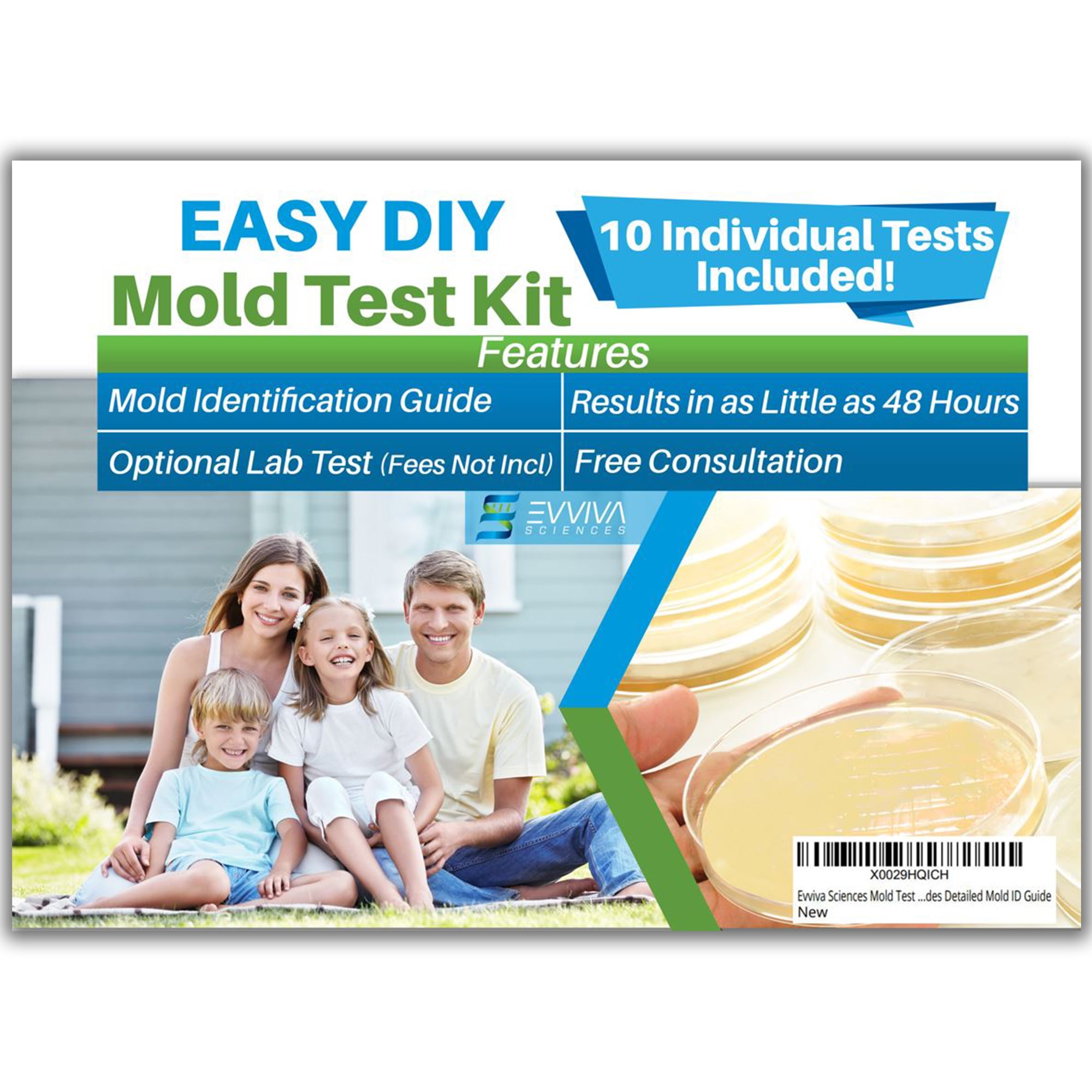 Evviva Sciences Mold Test Kit for Home - 10 Simple Detection Tests ...