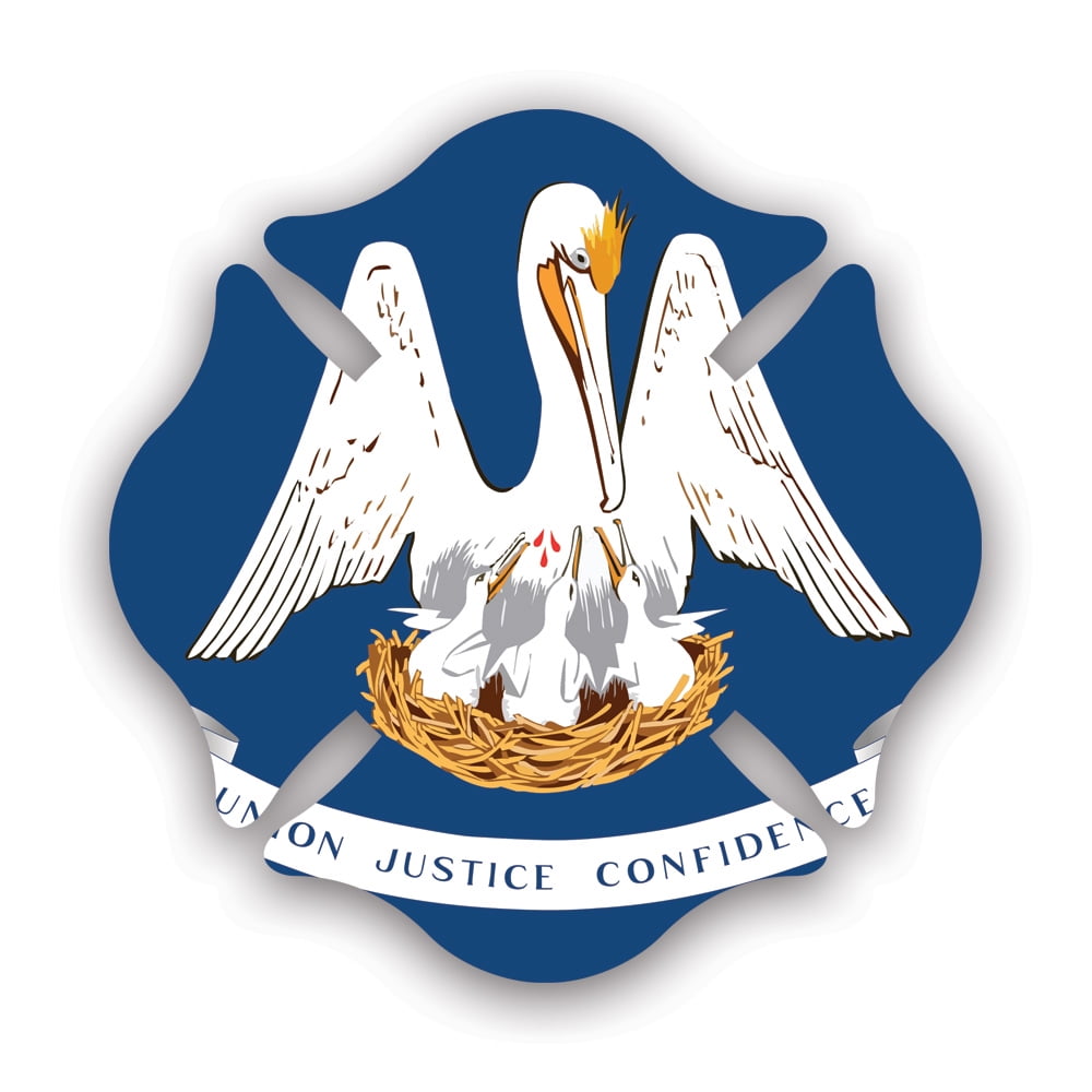Louisiana State Maltese Cross Shaped Sticker Decal - Self Adhesive ...