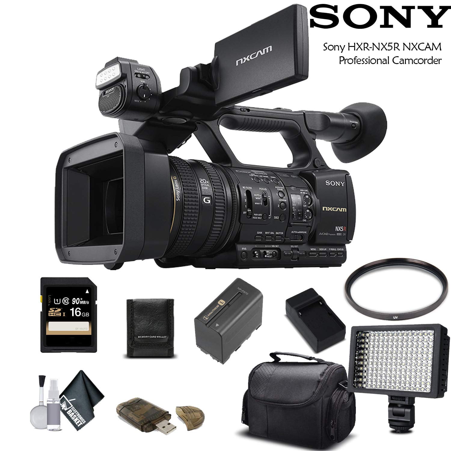 Sony Videocámara Profesional HXR-NX5U NXCAM (HXR-NX5U) con Tarjeta de Memoria de 16GB, Batería ...