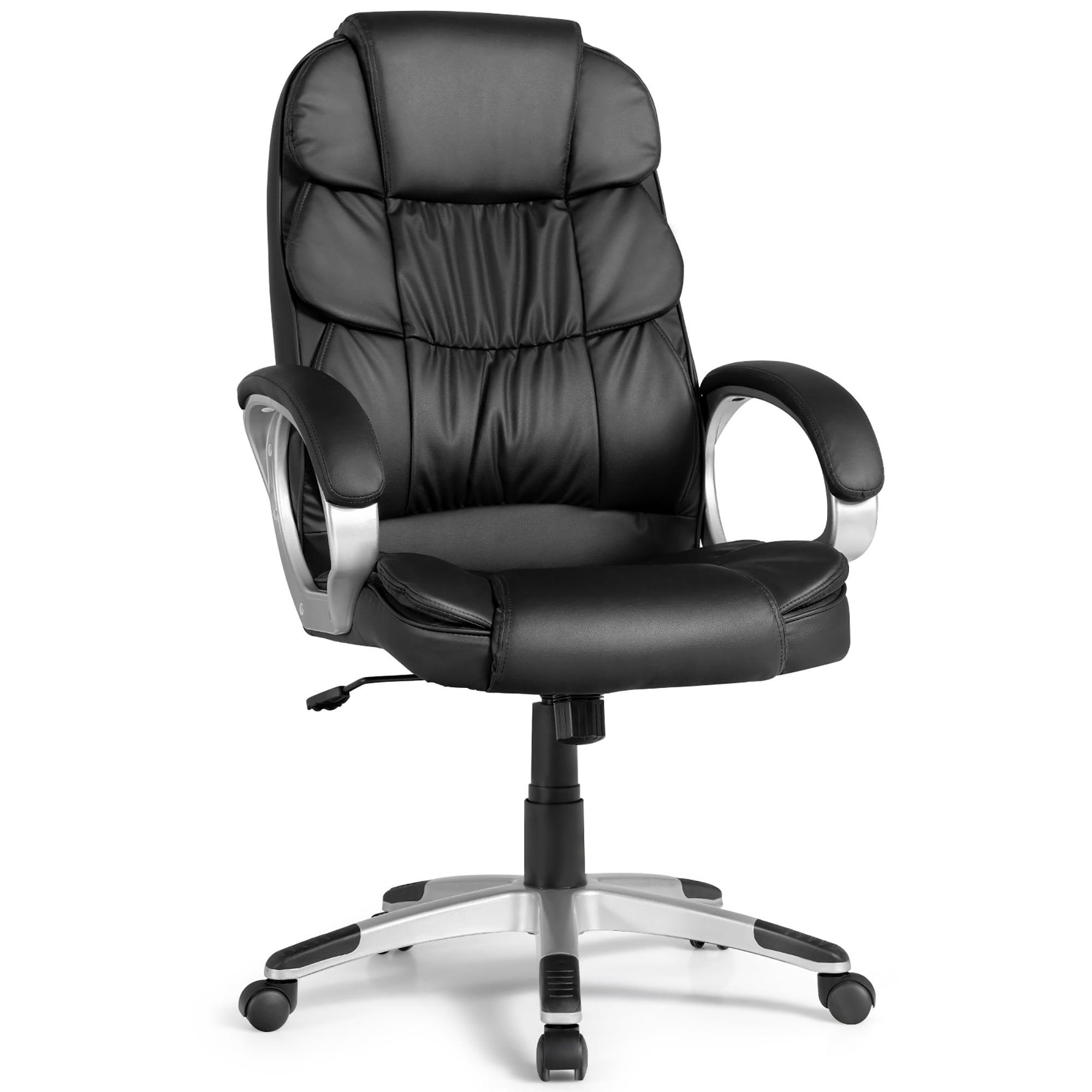Costway Ergonomic Office Chair High Back Leather Computer Task Chair ...