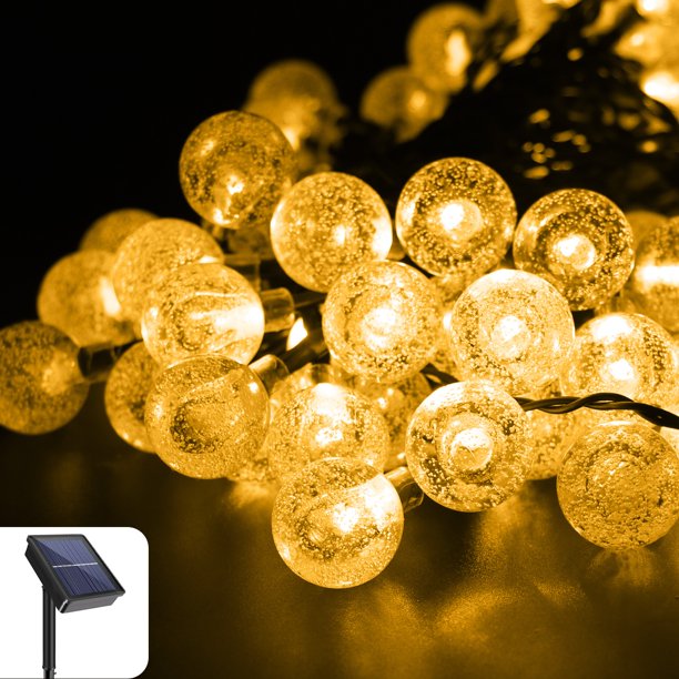 DHWE LED Retro Bulb String Lights, Solar Powered Garden Outdoor Fairy ...
