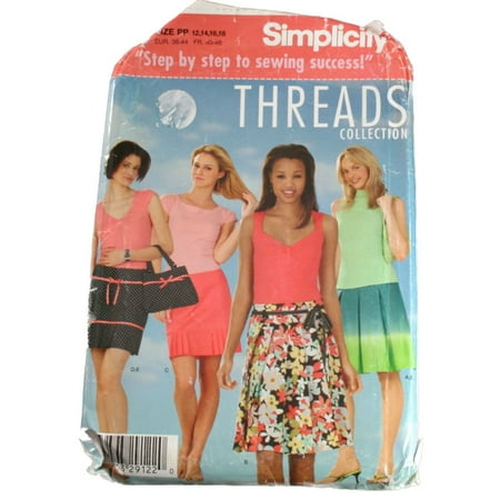 Simplicity 4596 Sewing Pattern Threads Misses Pleated Skirts in Two ...