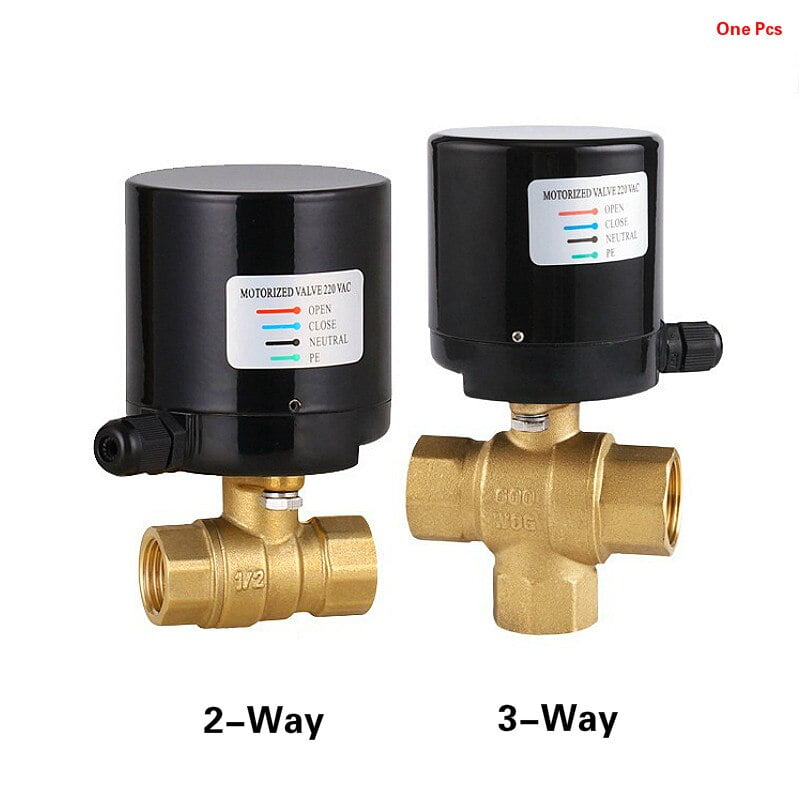Ball Valve AC 220V Brass Electric Motorized Ball Valve 2 Way 3-Way 1/2 3/4 1 inch Thread ...