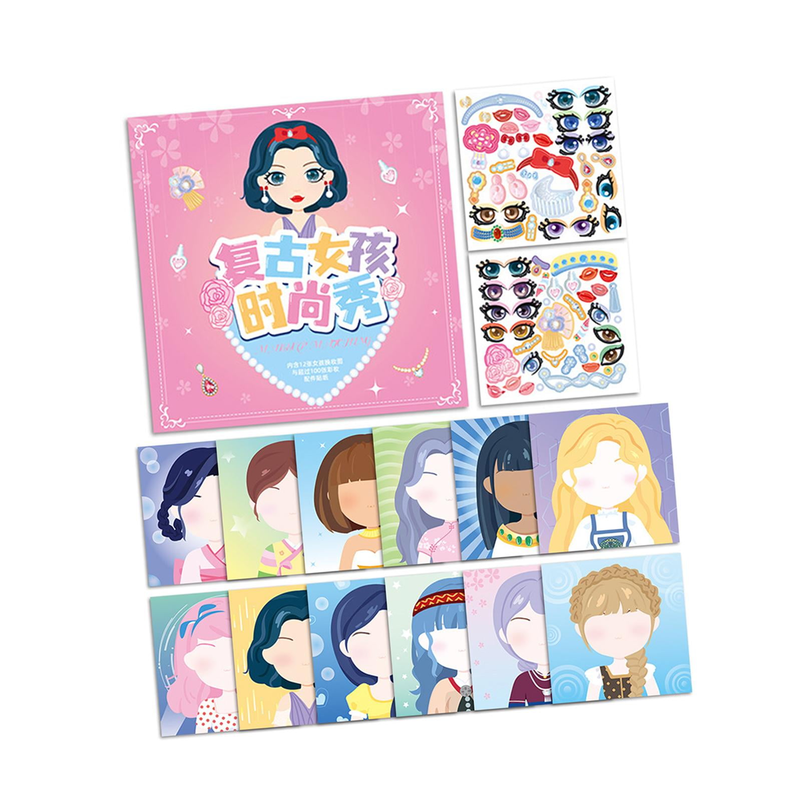 Make A Face Sticker Book Dress up Princess Doll Sticker Creativity ...