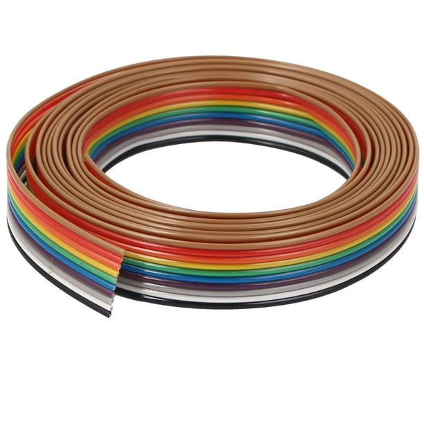 1.9 Meter 6.2ft 10 Way 10 pin Flat Rainbow Ribbon IDC Cable Wire ...