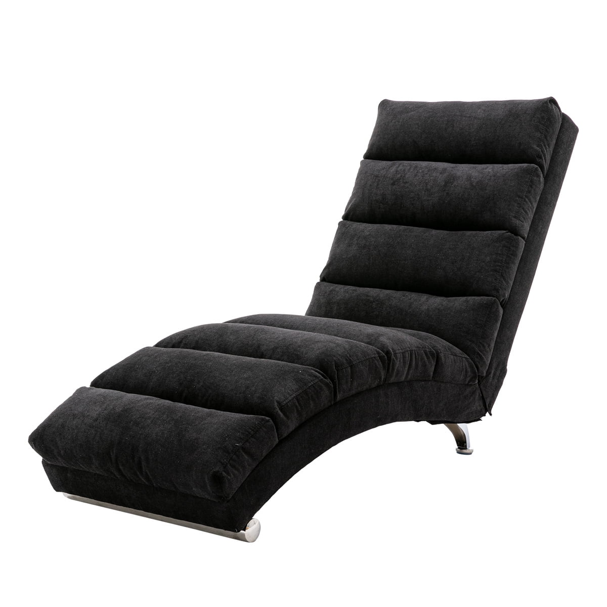 Modern Upholstered Chaise Lounge,Ergonomic Indoor Chair with Metal Legs ...