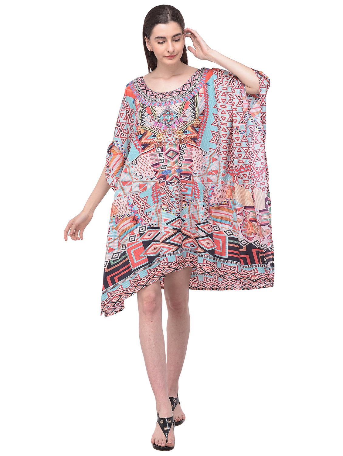 Women Plus Size Short Tunic Dress for Women Casual Polyester Short ...