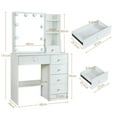 Jarbalai Vanity Desk with Lights Makeup Table with Slidable Mirror ...