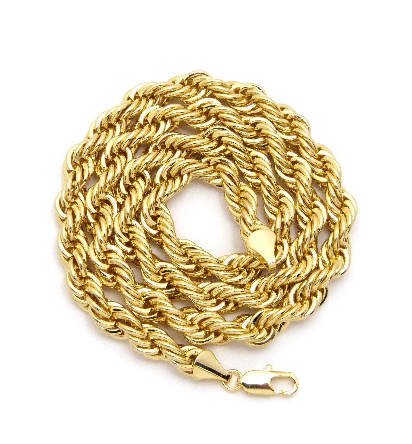 Hip-Hop Rapper's Style 9mm 30" Rope Chain Necklace, Gold-Tone - Walmart.com