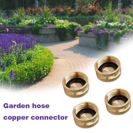 Maoww 4 Pieces Garden Hose Brass Hose Cap with Washers 3/4-Inch Female ...
