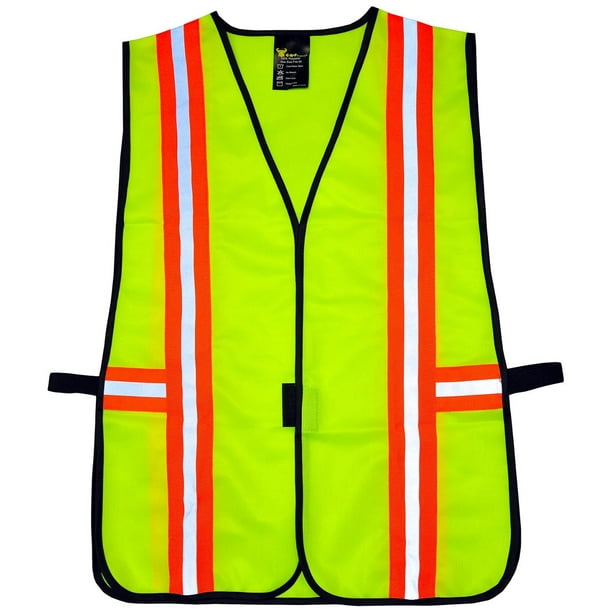 Boston Industrial Lime Green Safety Vest with Reflective Strips ...
