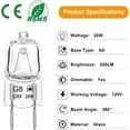 XUERUI-G8 Halogen Bulb 20W 120V Dimmable T4 JCD Type G8 Base Bi-Pin ...