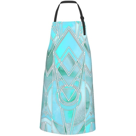 Iridescent Turquoise Art Deco Large Aprons With Pockets For Men Women ...