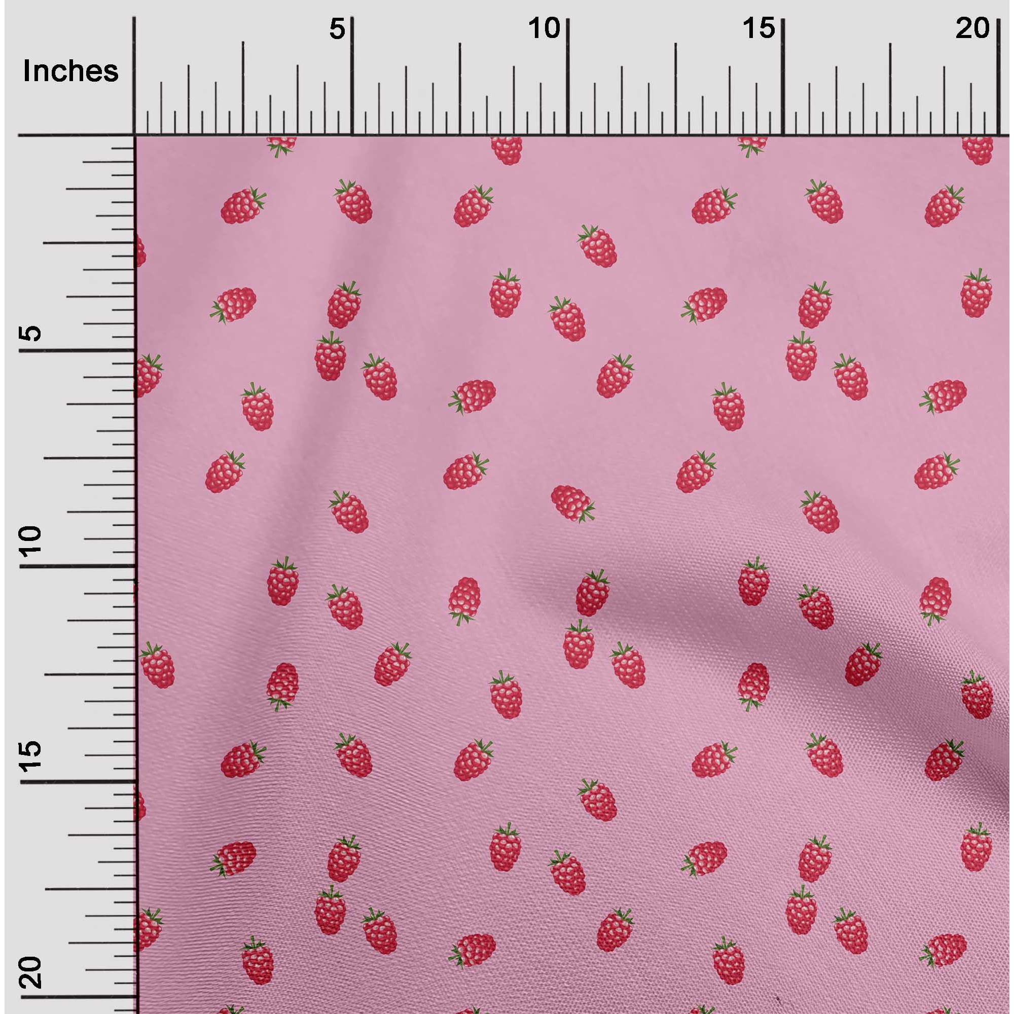 Click here for Oneoone Cotton Poplin Fabric Raspberry Fruit Print... prices