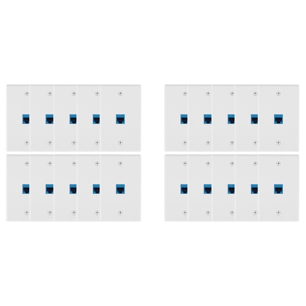 20 Piezas Ethernet Placa de Salida de Pared Cat6 RJ45 Placa de Pared ...