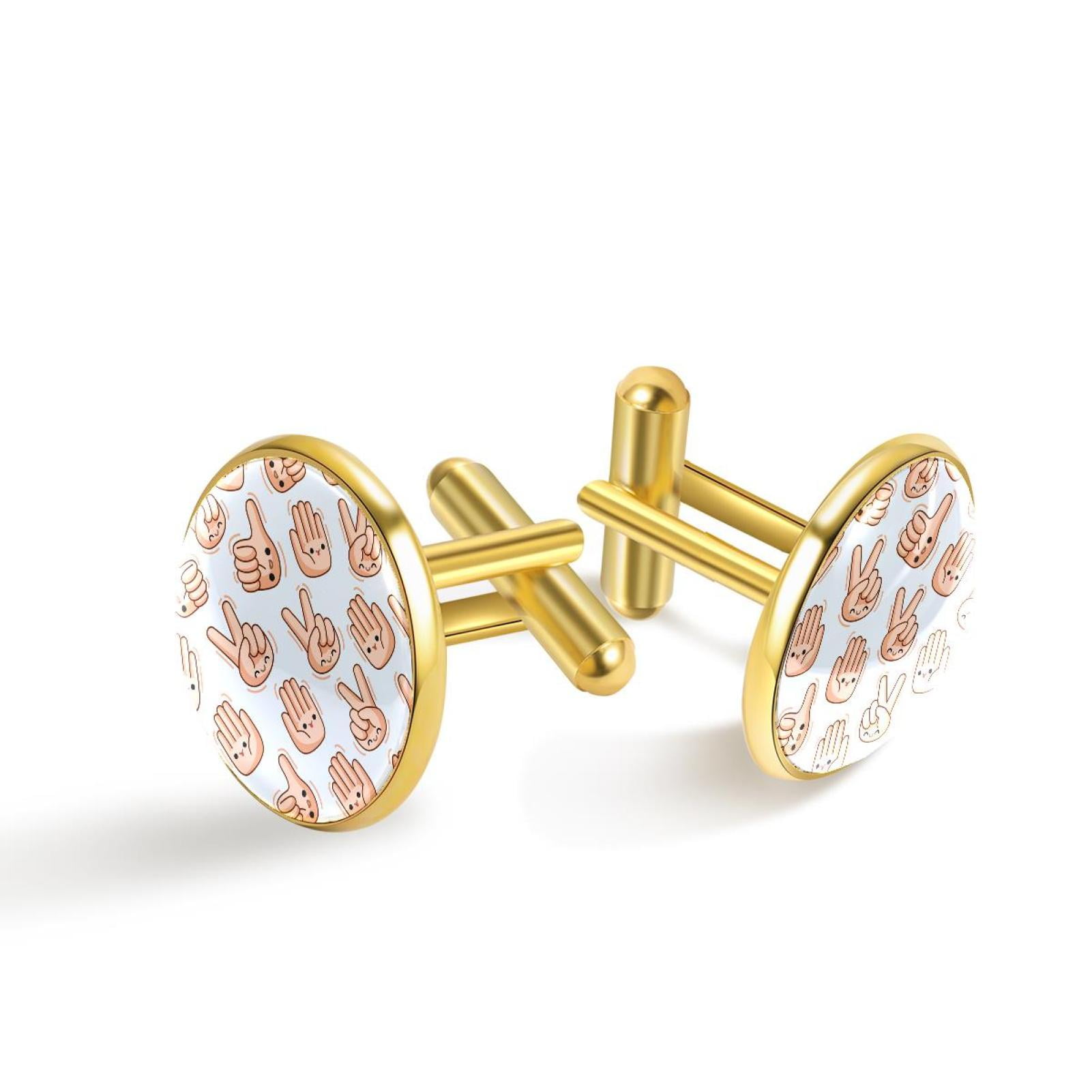 Men Gold Stainless Steel Cufflinks for Tuxedo Shirts Business Wedding ...