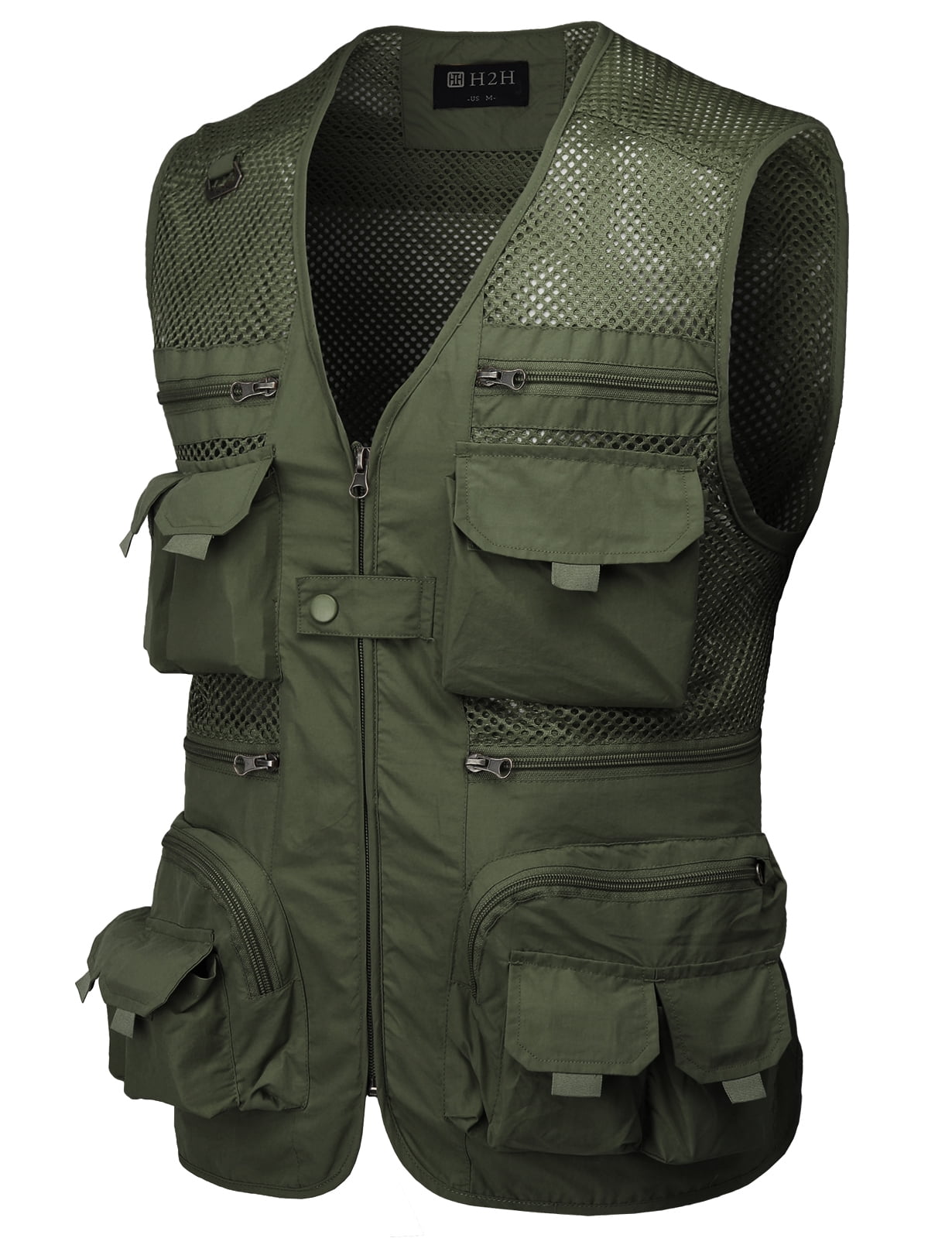 H2H Men's Active Lightweight Outdoor Vests Work Fishing Travel Utility ...