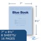 Roaring Spring, ROA77512, Blue Book 8-sheet Exam Booklet, 50 / Pack ...