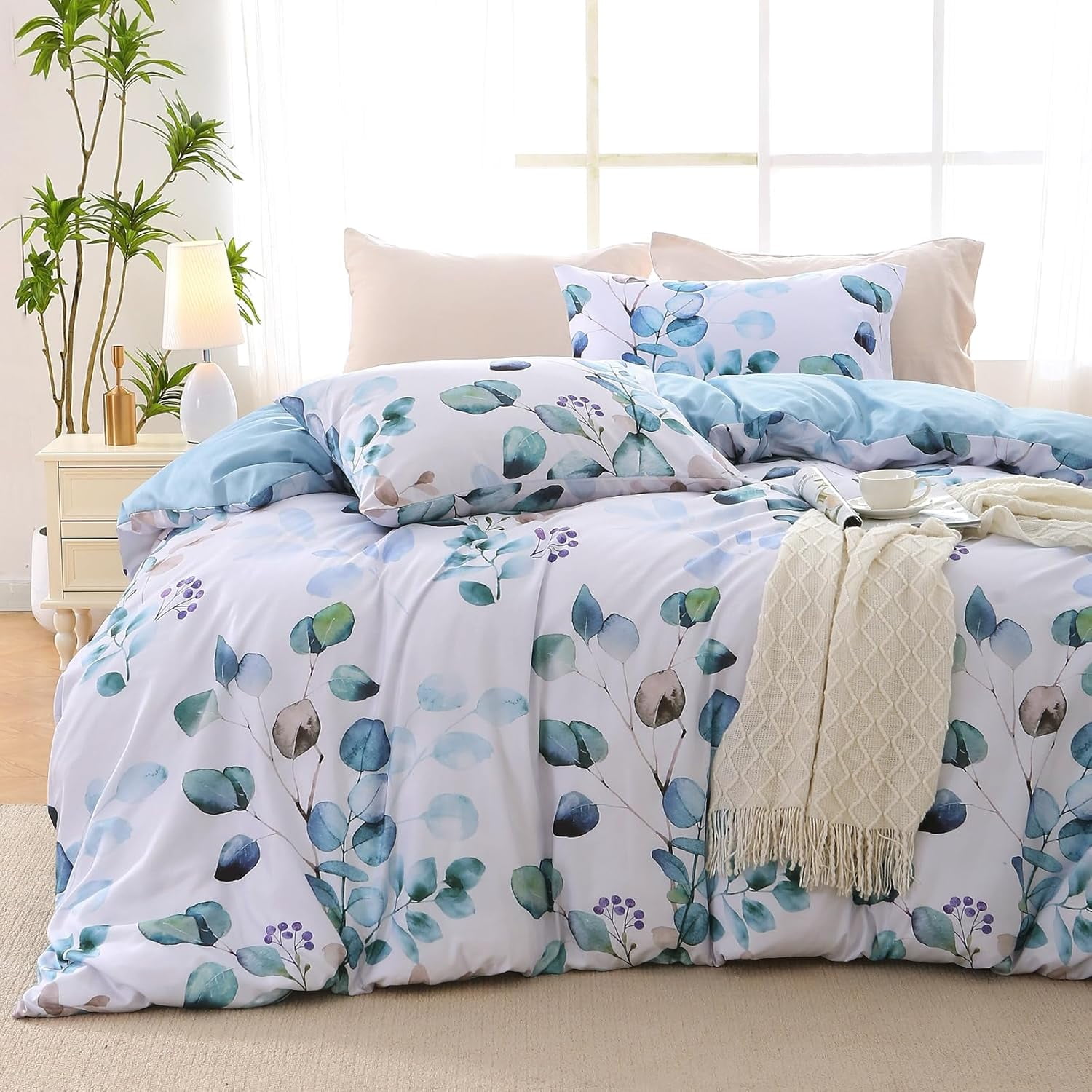 Click here for Siabc-Duvet Cover King Size  Reversible Floral Blu... prices
