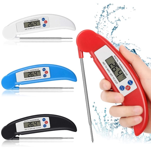 4 Pieces Digital Meat Thermometer Foldable Probe Meat Thermometer ...