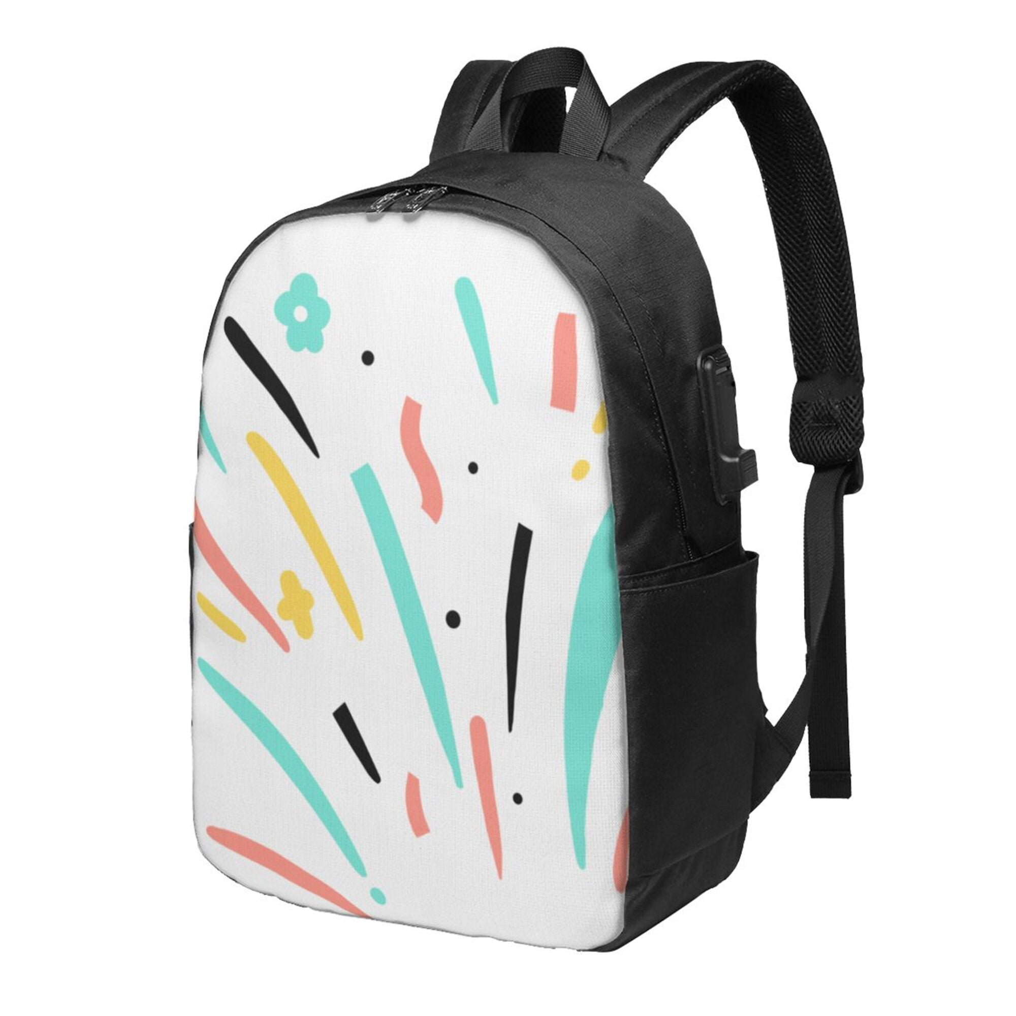 YFYANG 17" Laptop Backpack, Fireworks Decoration Pattern Fashion Travel ...