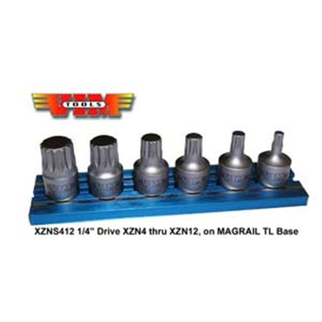 Vim Durston VMXZNS412 1/4" Stubby Triple Square Bit Set on Mag Rail ...