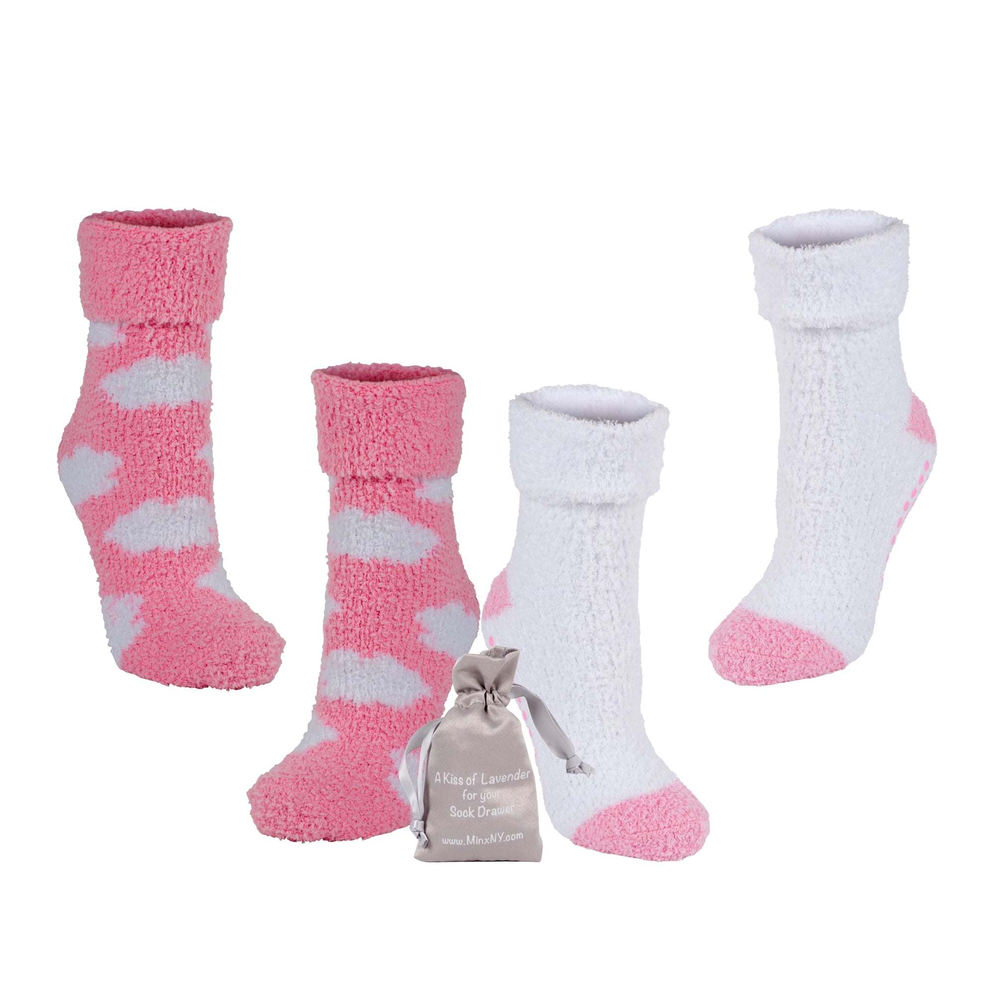 Fluffy Chenille Socks with Grippers, 2 pr - Walmart.com