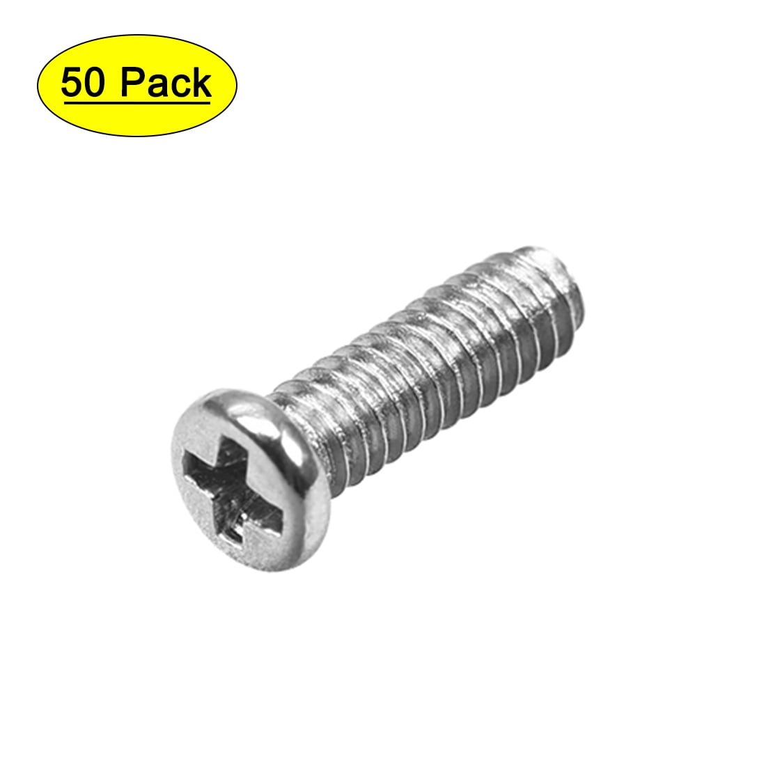 Uxcell M2x8mm Computer Screw Fastener Silver Tone 2.8mm Dia Screw Head ...