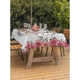 60x84 Inch Outdoor Tablecloth with Umbrella Hole Zipper Rectangle Pink ...