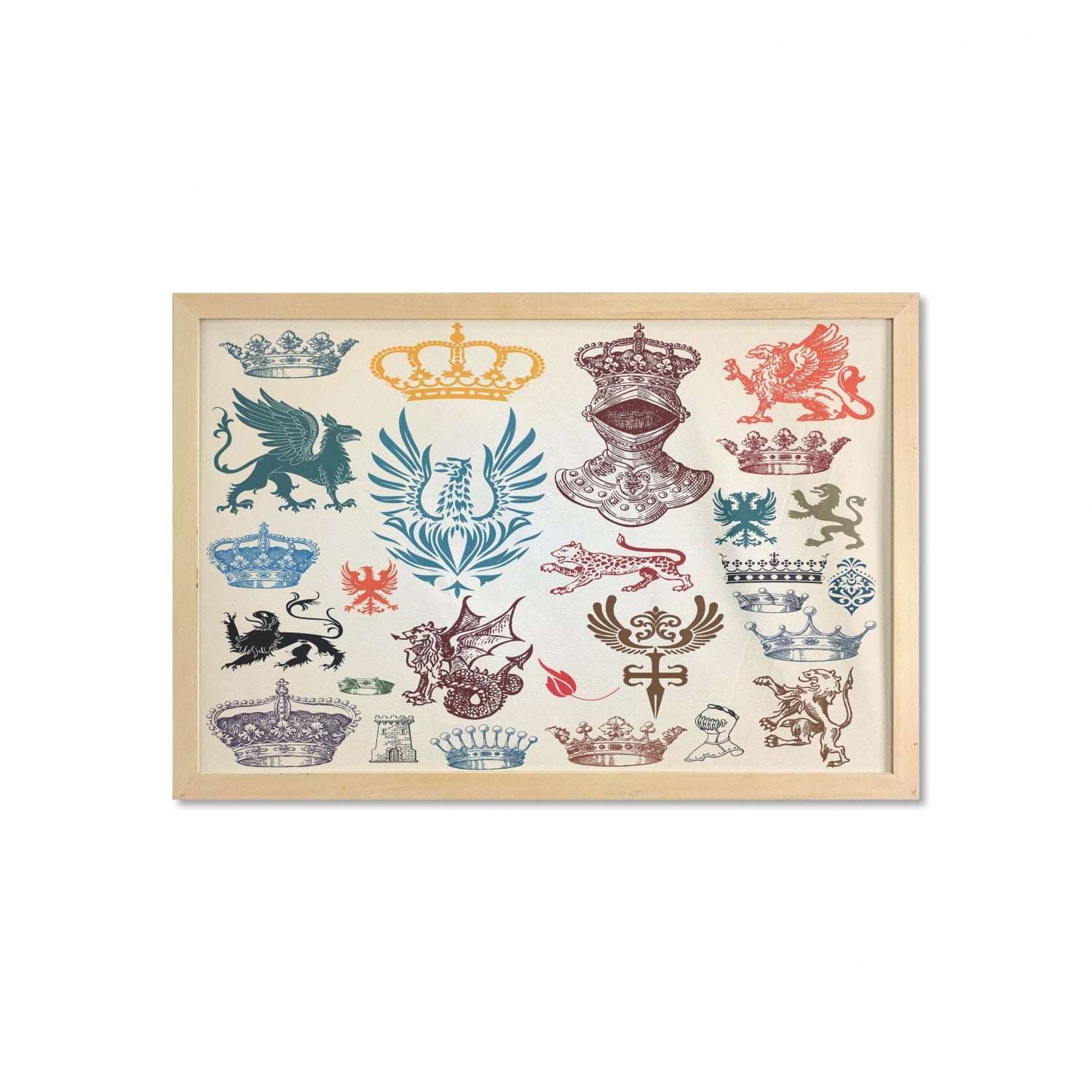 Medieval Wall Art with Frame, Medieval Renaissances Retro Style Baroque ...