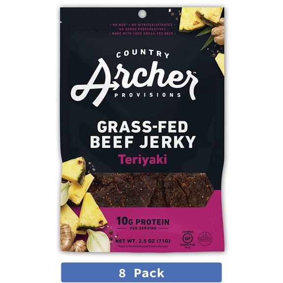 Country Archer High Protein Grass-fed Beef Jerky, Original, 7 oz Pack ...
