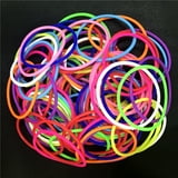 GOGO 100 Pcs Jelly Bracelets, 80s Rubber Wristbands, Thin Silicone ...