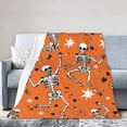 Halloween Skull Blanket Gothic Dancing Skeleton Throw Blankets Plush ...