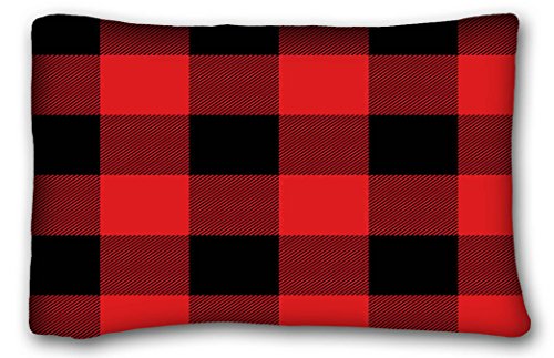 WinHome Pillowcases Rustic Red And Black Buffalo Check Plaid Pillow ...