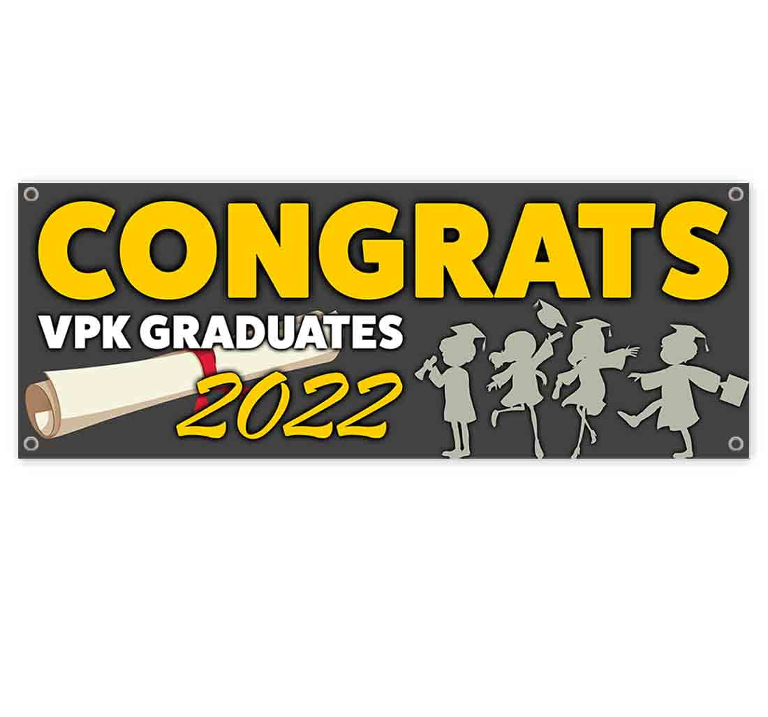 Congrats Graduate 202 13 oz Vinyl Banner With Metal Grommets - Walmart.com
