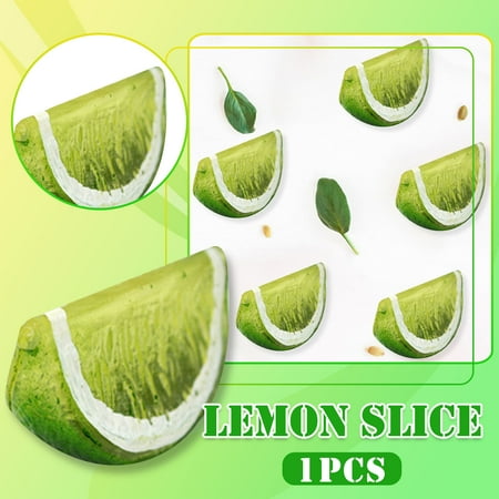 DPTALR Plastic Moon Shaped Green Lemon Block Realistic Fake Fruit ...