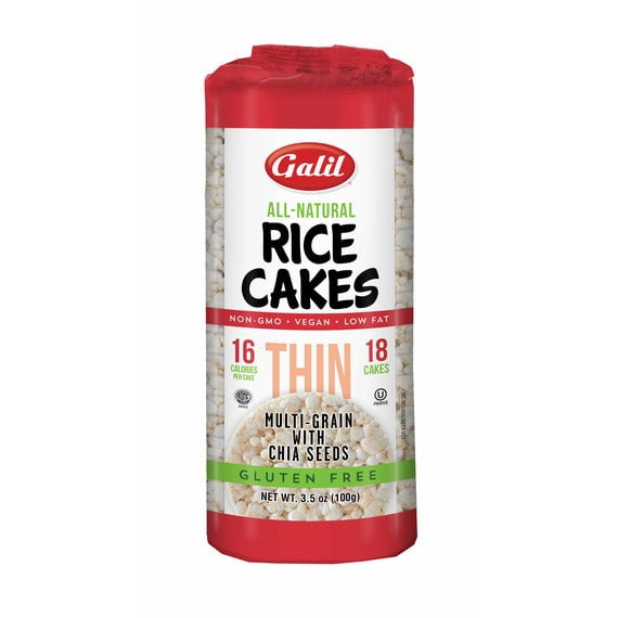 Galil Thin Multigrain Rice Cakes | Round | Chia & Salt | 3.5 oz ...