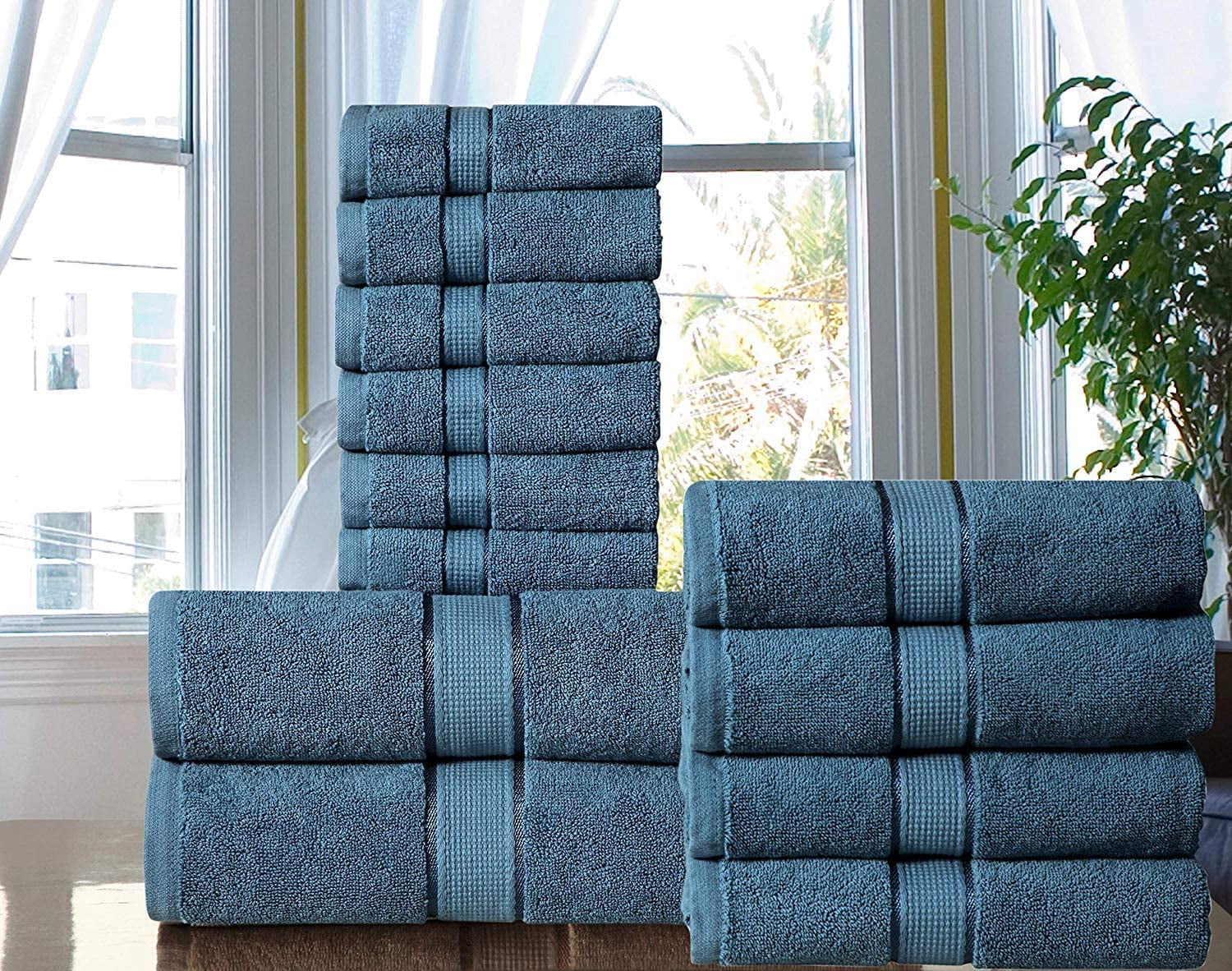 Luxurious Cotton Absorbent 600 GSM 12 Piece Bathroom Towel Set Made of ...