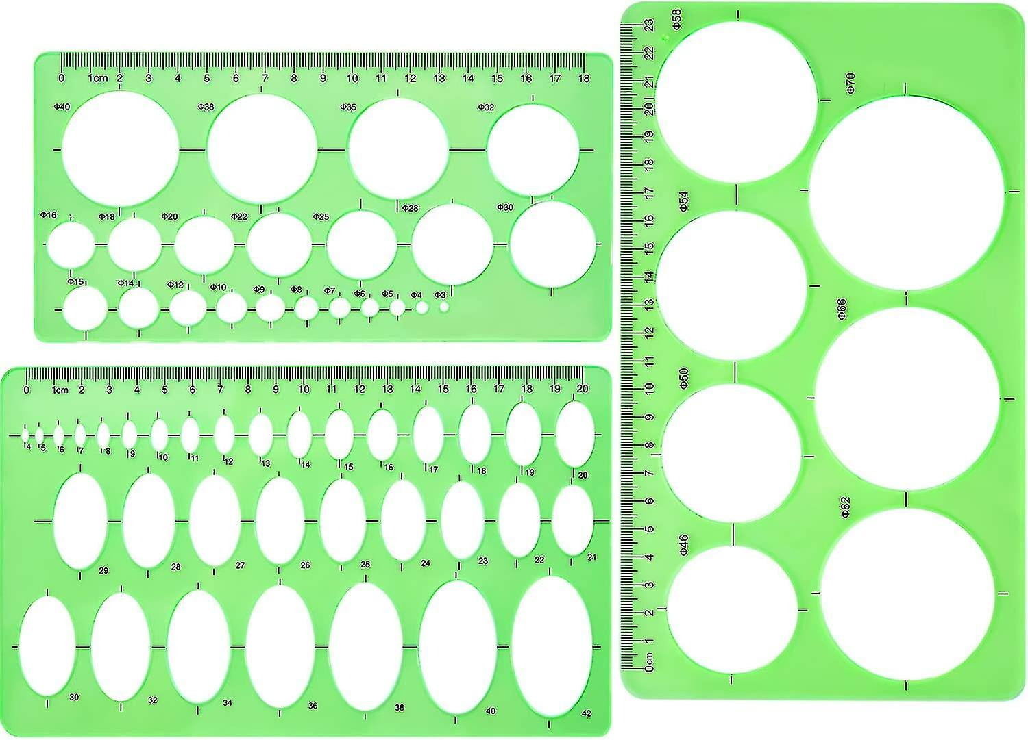 Plantillas de círculos, 3 piezas, círculos de plástico y plantillas ...