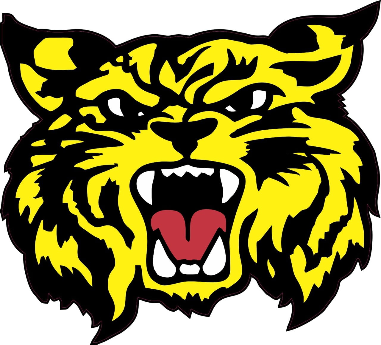 5in x 5in Yellow Wildcat Mascot Mascots Bumper Sticker Vinyl Window ...