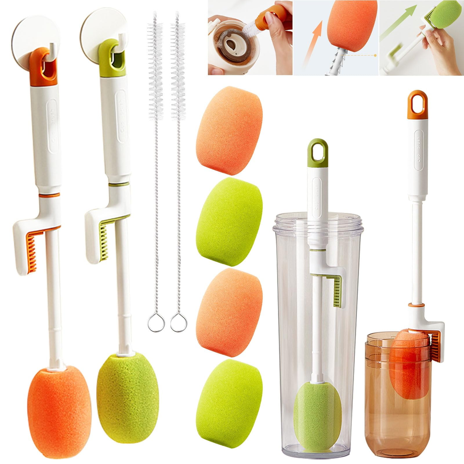 Juego de cepillos de limpieza para botellas, cepillo limpiador ...