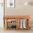 Costway 3-Tier Wooden Shoe Rack Bench for Front Entry, Freestanding ...